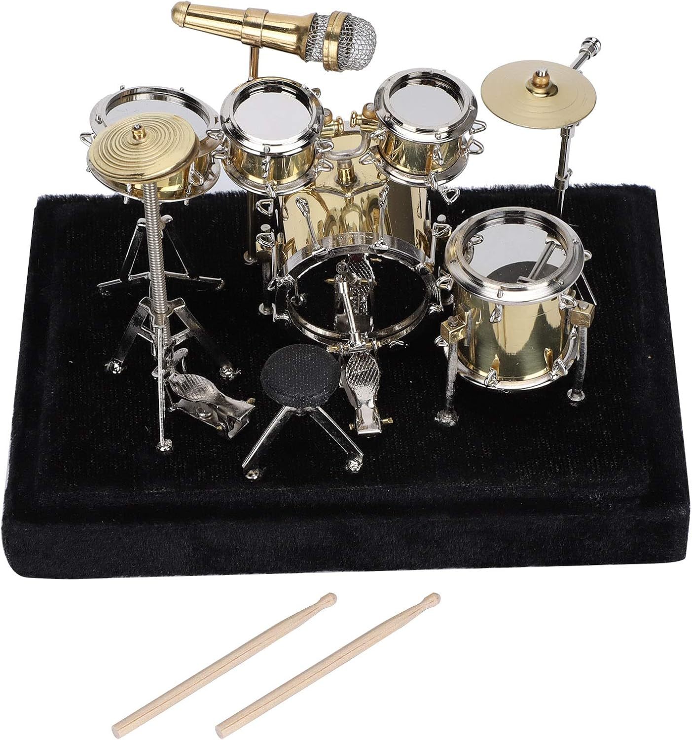 Mini Drum Model Kit, Retro Mini Drum Set With Display Box And Base ...