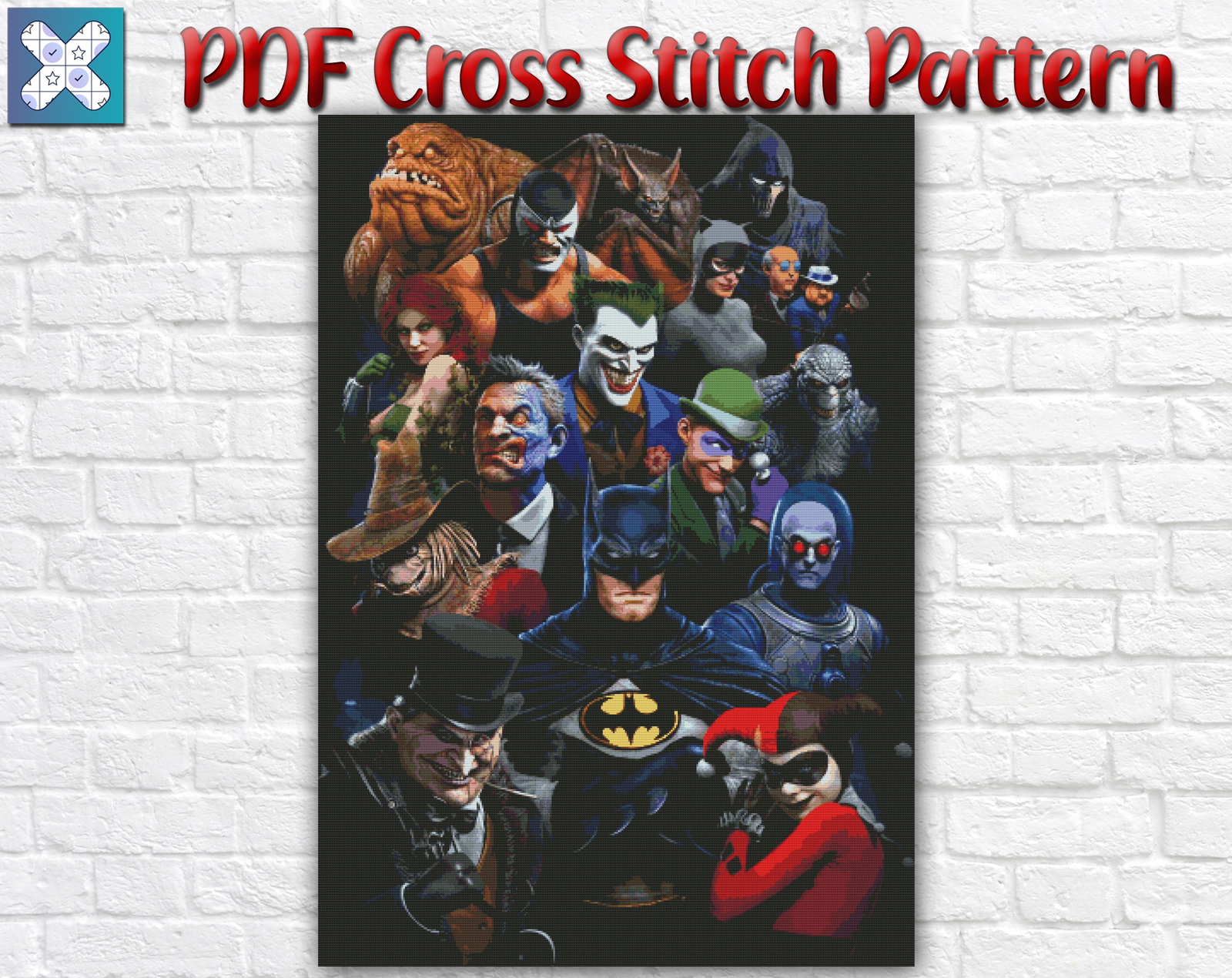 Batman Cross Stitch Pattern / Joker Cross Stitch Pattern / Harley Quinn ...