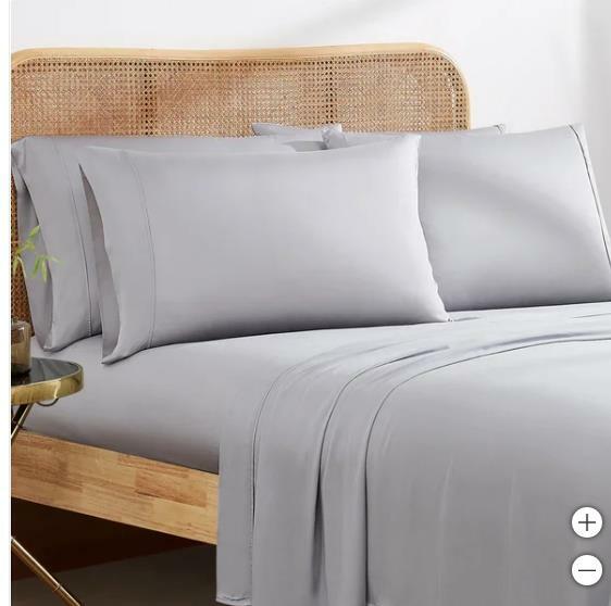 Layered Essentials Sheet Set Gray Grey 6-Piece Wrinkle-Resistant Smooth ...