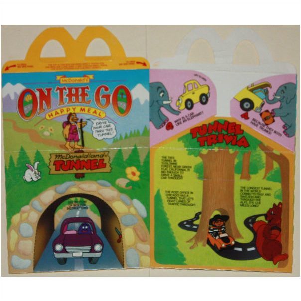 1985 McDonalds On the Go McDonaldland Tunnel Happy Meal Box - Fast Food