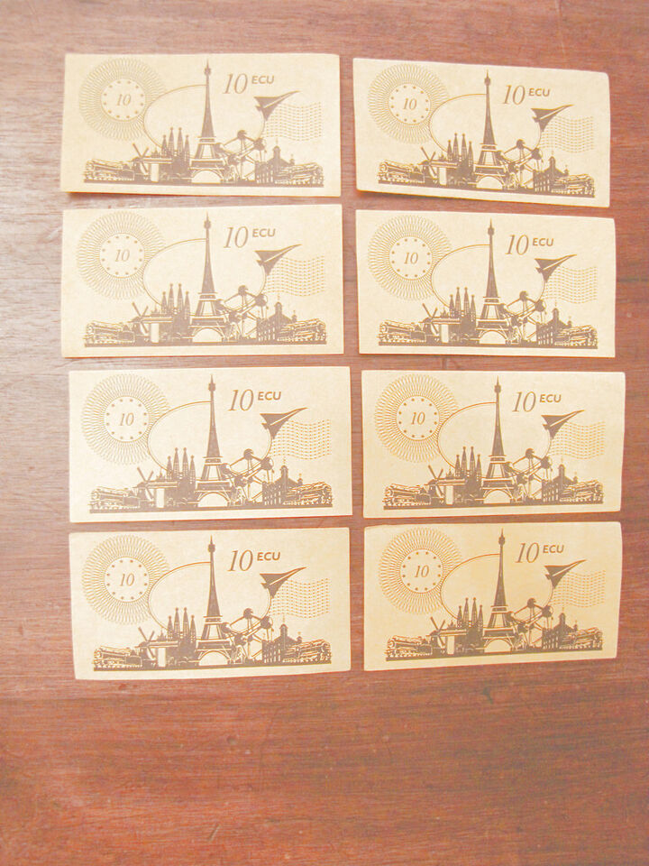 8 ECU 10 Monopoly Banknotes European Edition Parts- show original title ...