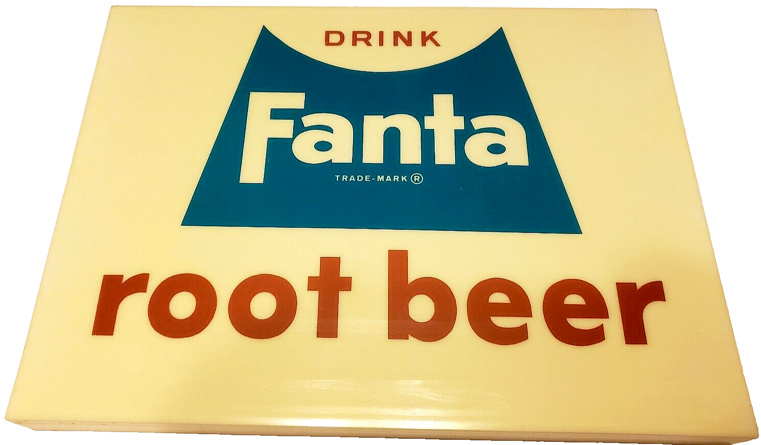 FANTA ROOT BEER Soda 16" Display Insert Panel VENDING MACHINE Vtg Coca ...