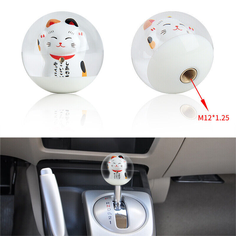 Jdm Maneki Neko Fortune Lucky Cat Round Gear Ball SHIFT KNOB M8 M10 M12 ...