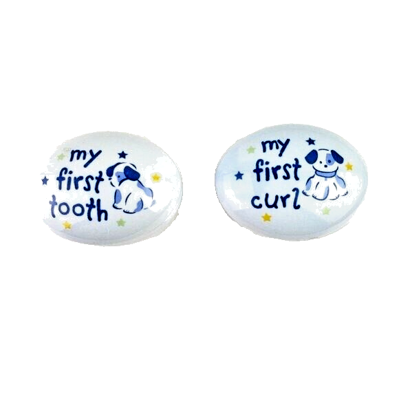 Keepsake Ceramic Boxes Babys Firsts First Tooth First Curl Set of Two ...