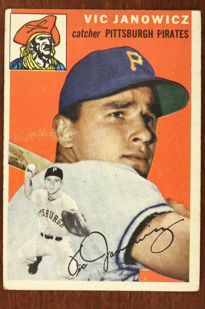 Vintage 1954 Baseball Card TOPPS #16 VIC JANOWICZ Pittsburgh Pirates ...