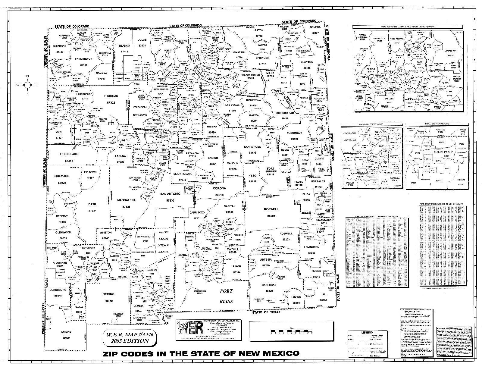 New Mexico Laminated Zip Code Wall Map - Maps & Atlases