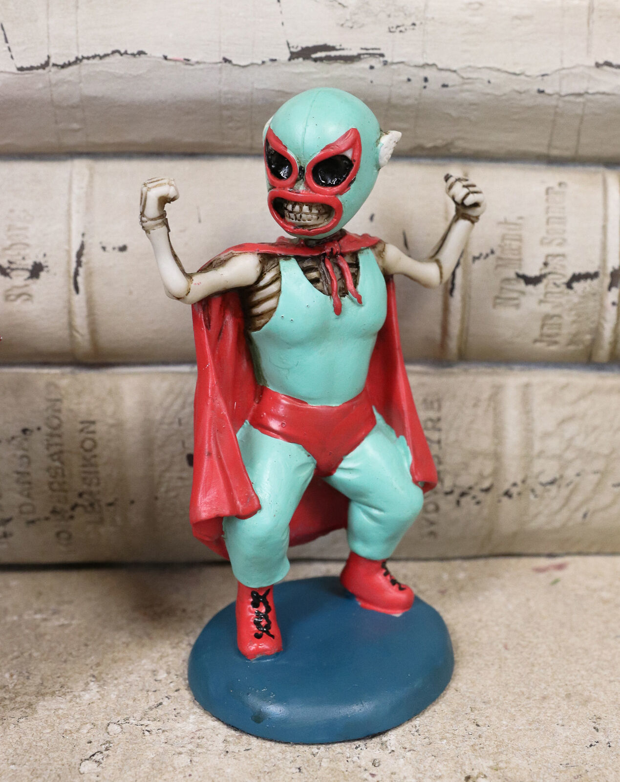 Ebros DOD Luchador Superman Red Cape Skeleton Mexican Wrestler Figurine ...