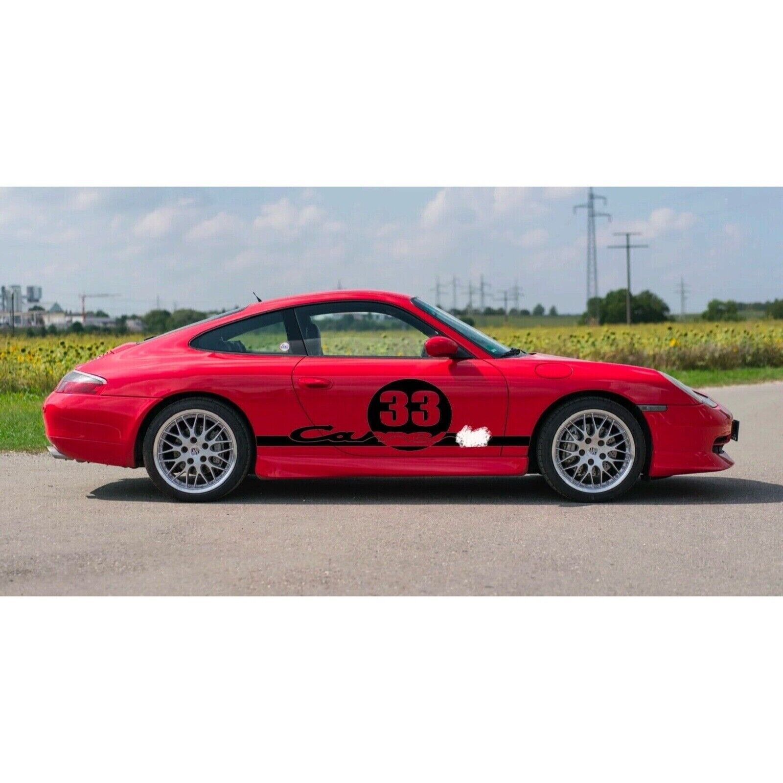 Custom Retro Carrera w/ Oval Side Decals Set Porsche 911 1996-2004 996 ...