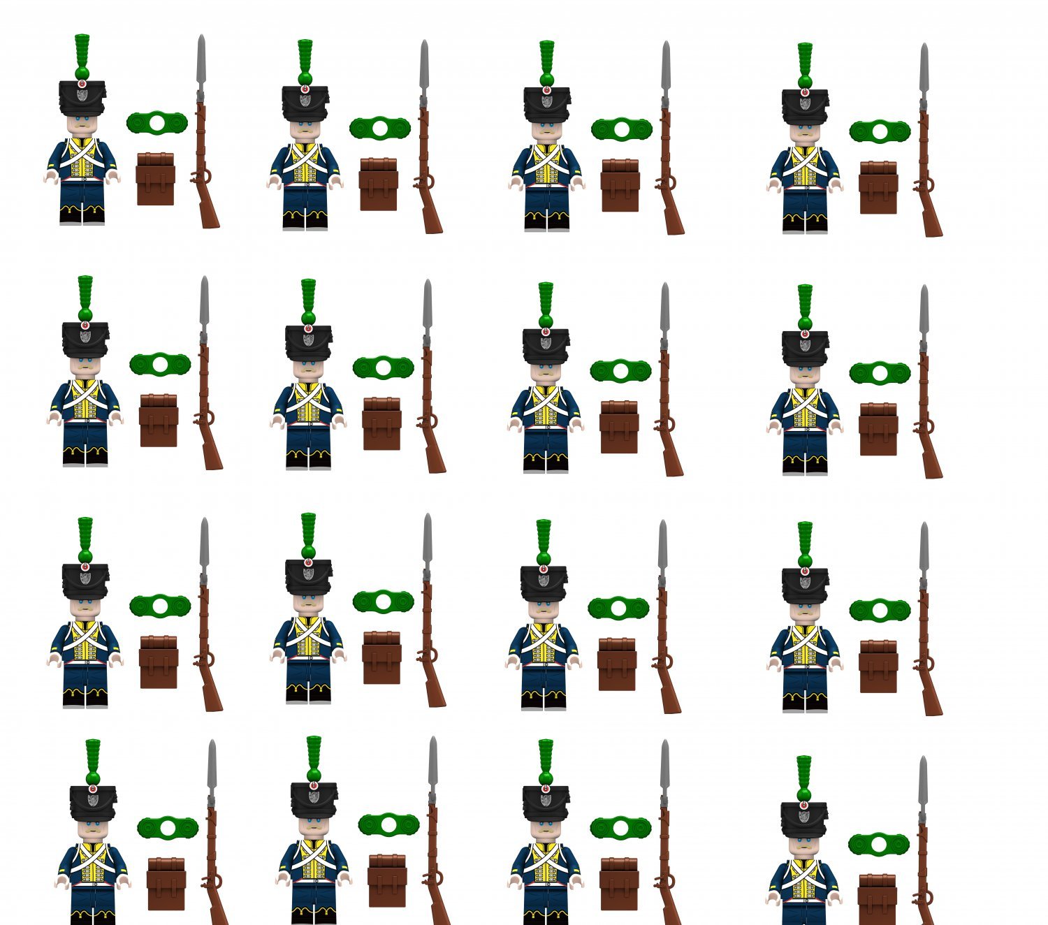 16pcs Hessian Light Infantry Minifigures Napoleonic Wars Sets ...