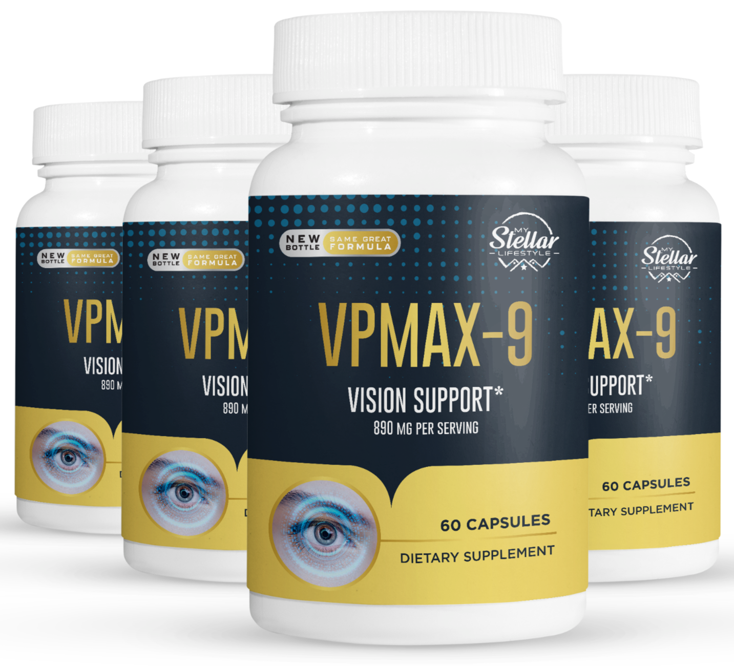 4 Pack VPMAX-9, salud de los ojos y apoyo visual-60 Cápsulas x4 - Vitamins & Minerals
