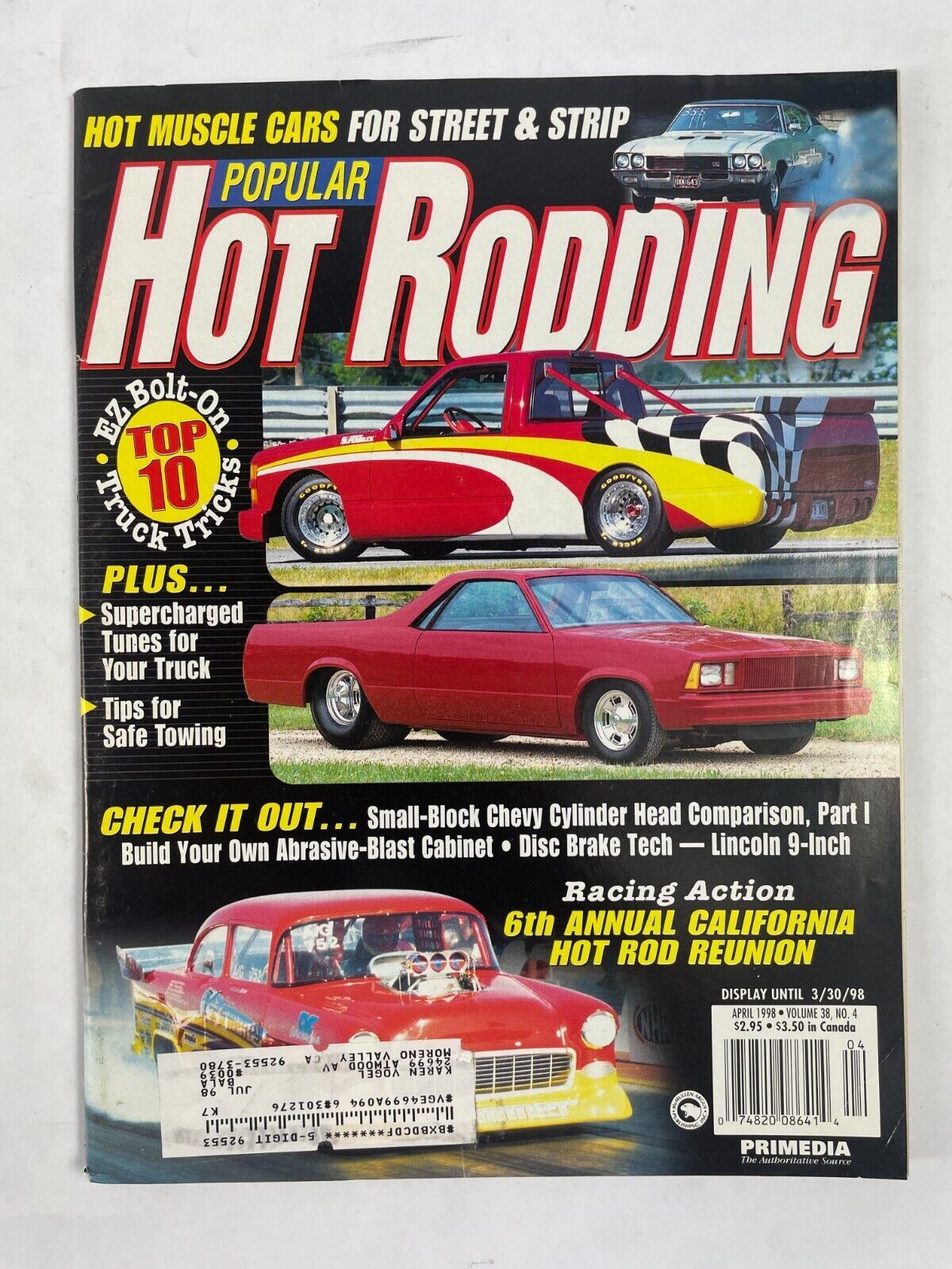 April 1998 Hot Rodding Magazinee Hot Muscle Cars For Street & Strip ...