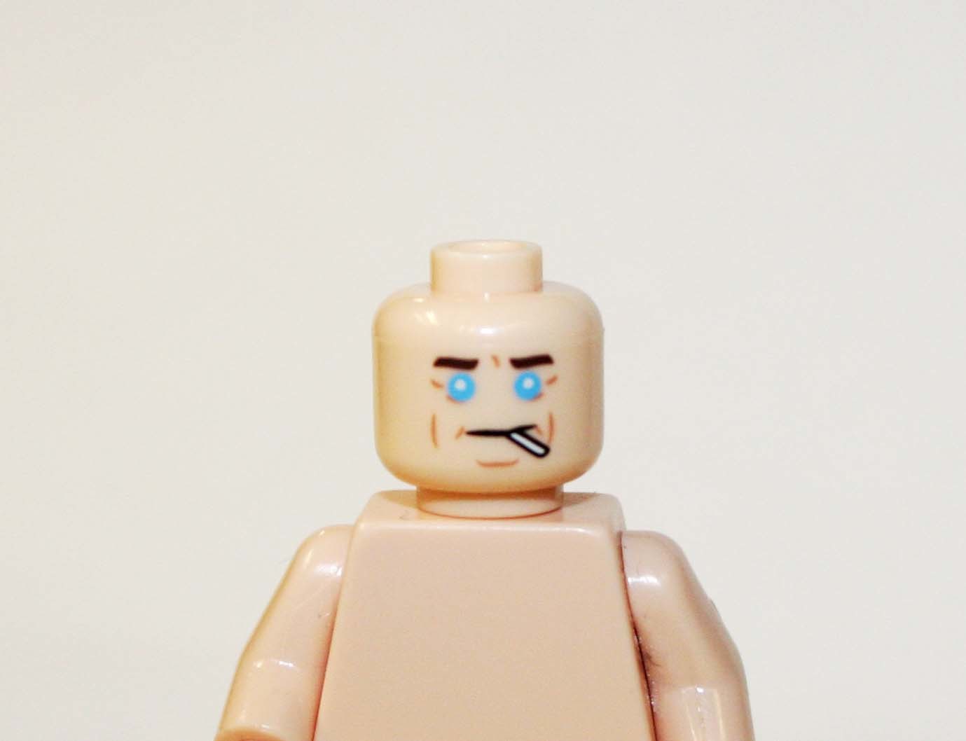 Minifigure Head With Cigarette Head Head Diy Rare - LEGO (R) Minifigures