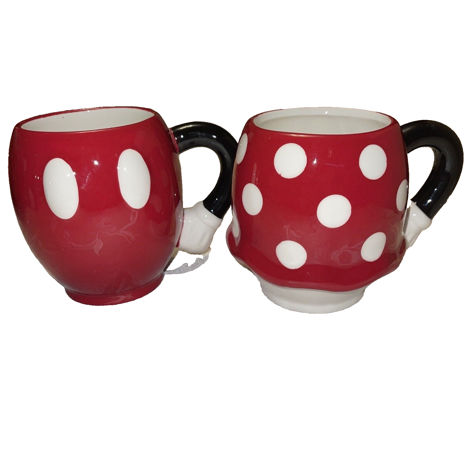 Disney Mugs Micky & Mimnie Mouse Ceramic Red White Black Hot Cocoa Kids ...