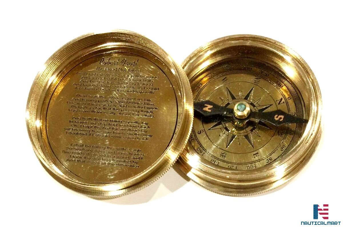 NauticalMart 2'' Brass Survey Pocket Compass - Compasses