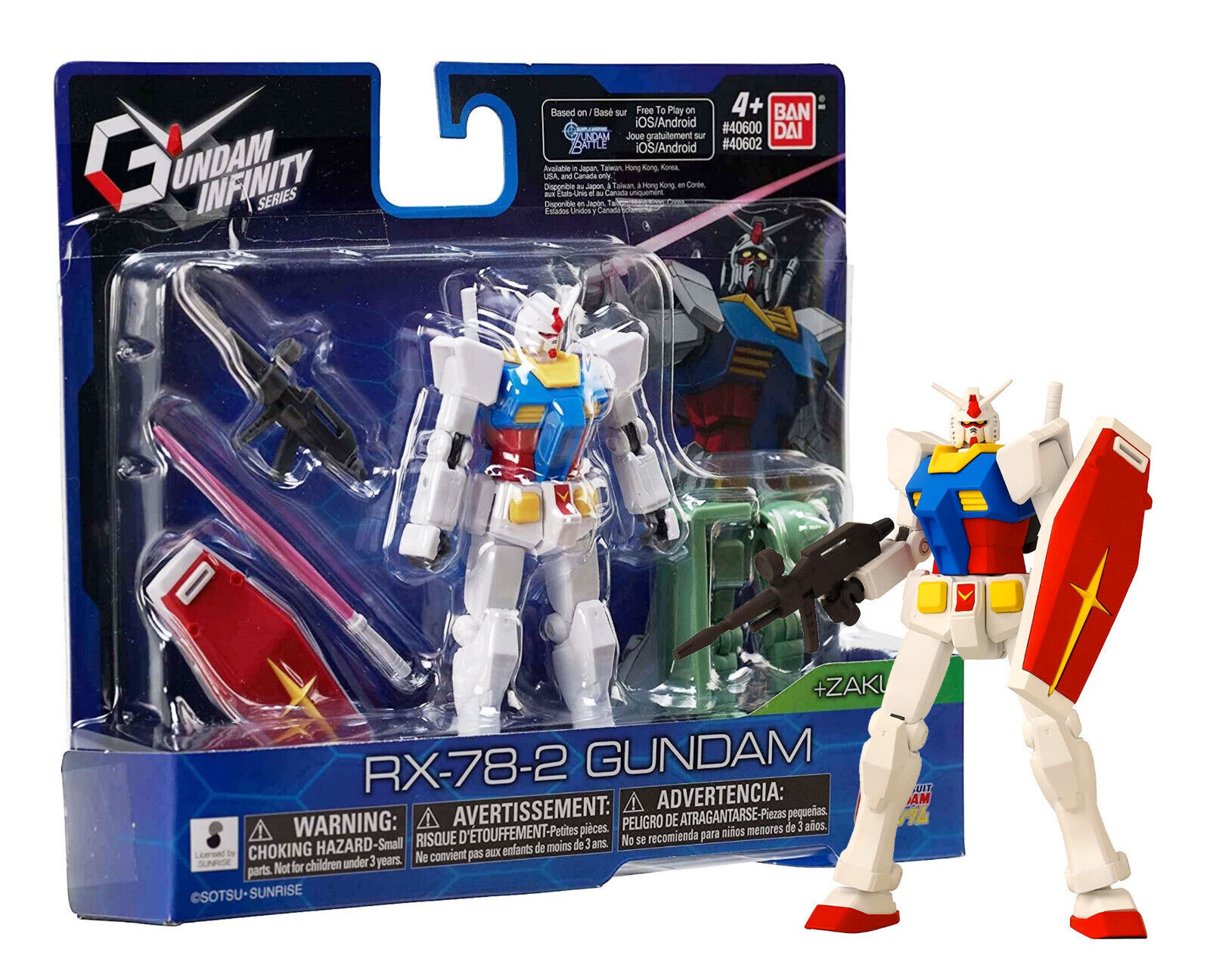 Gundam Infinity Series RX-78-2 Gundam 4.5" Figure with Zaku BAF New in ...