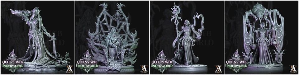 3D Printed Archvillain Games Dark Elves Divine The Queen's Web ...