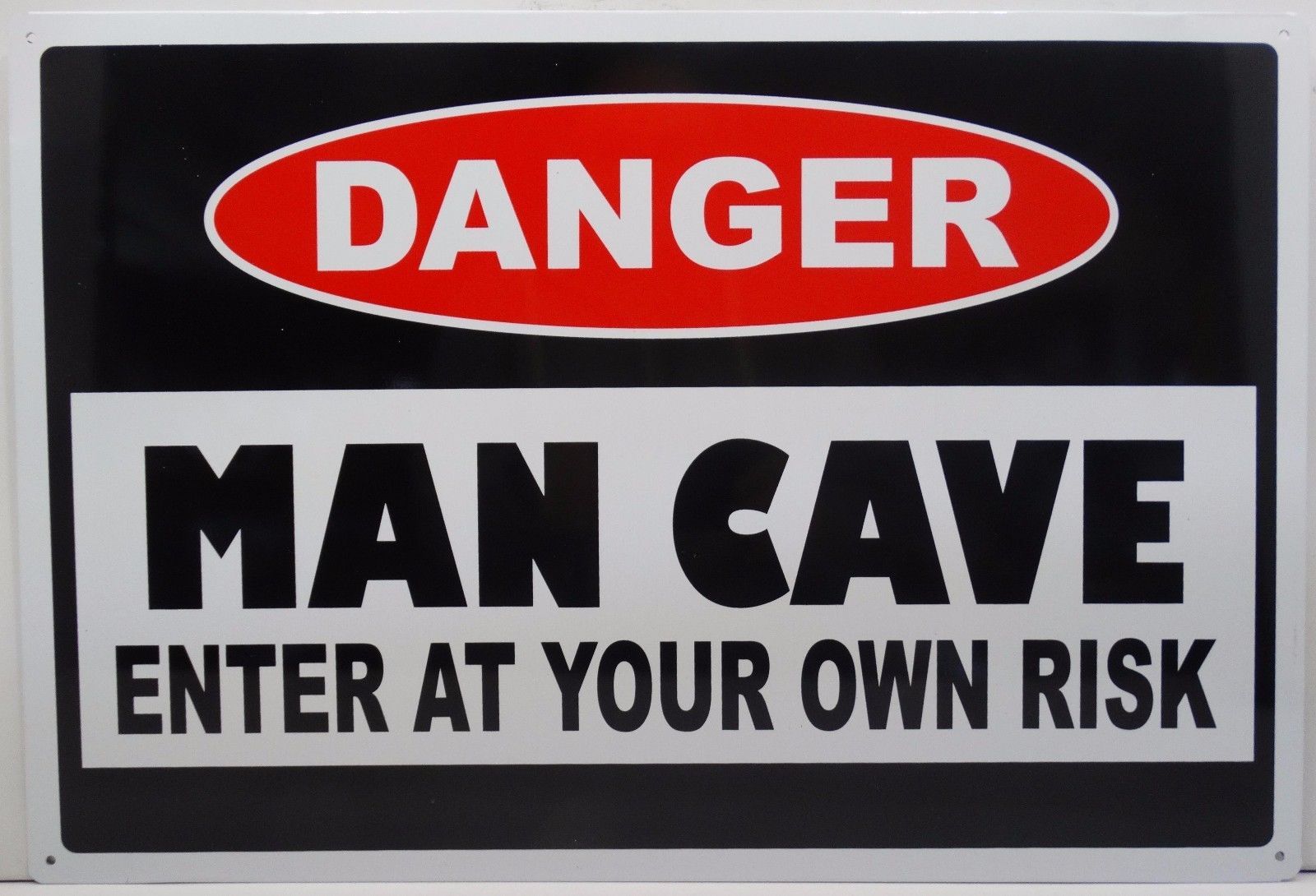 Danger Man Cave Enter At Your Own Risk Metal Sign - Advertising