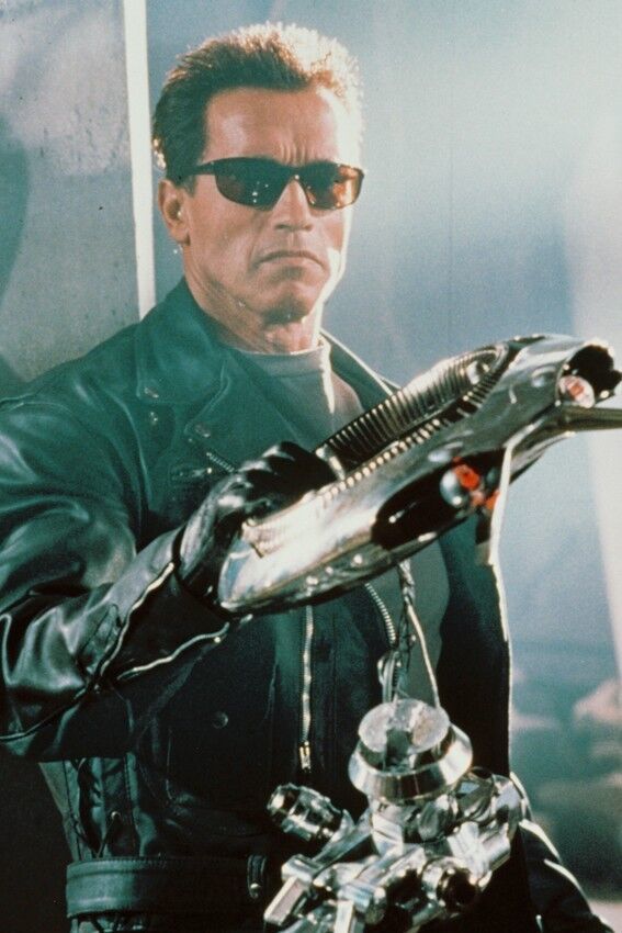 Arnold Schwarzenegger As The Terminator Glasses And Black Leather 11x17 ...