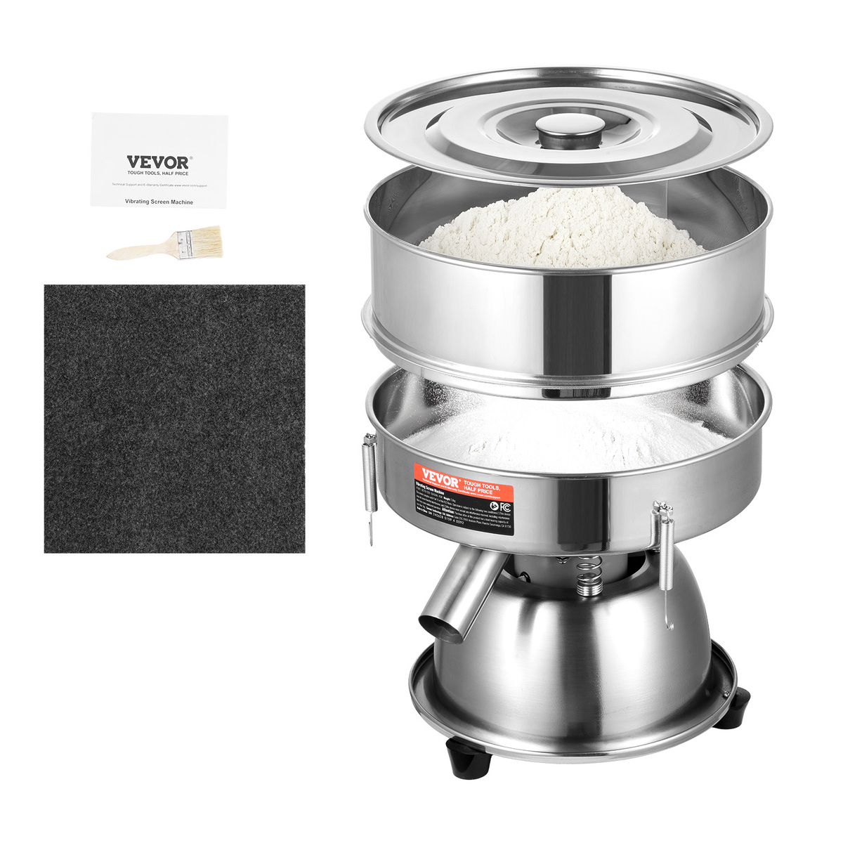 VEVOR Automatic Electric Vibrating Sieve, Stainless Steel Sifter with ...
