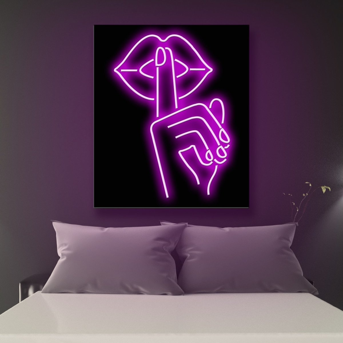 LED Neon Sign, 600mm x 500mm - SHHHH - Plaques & Signs