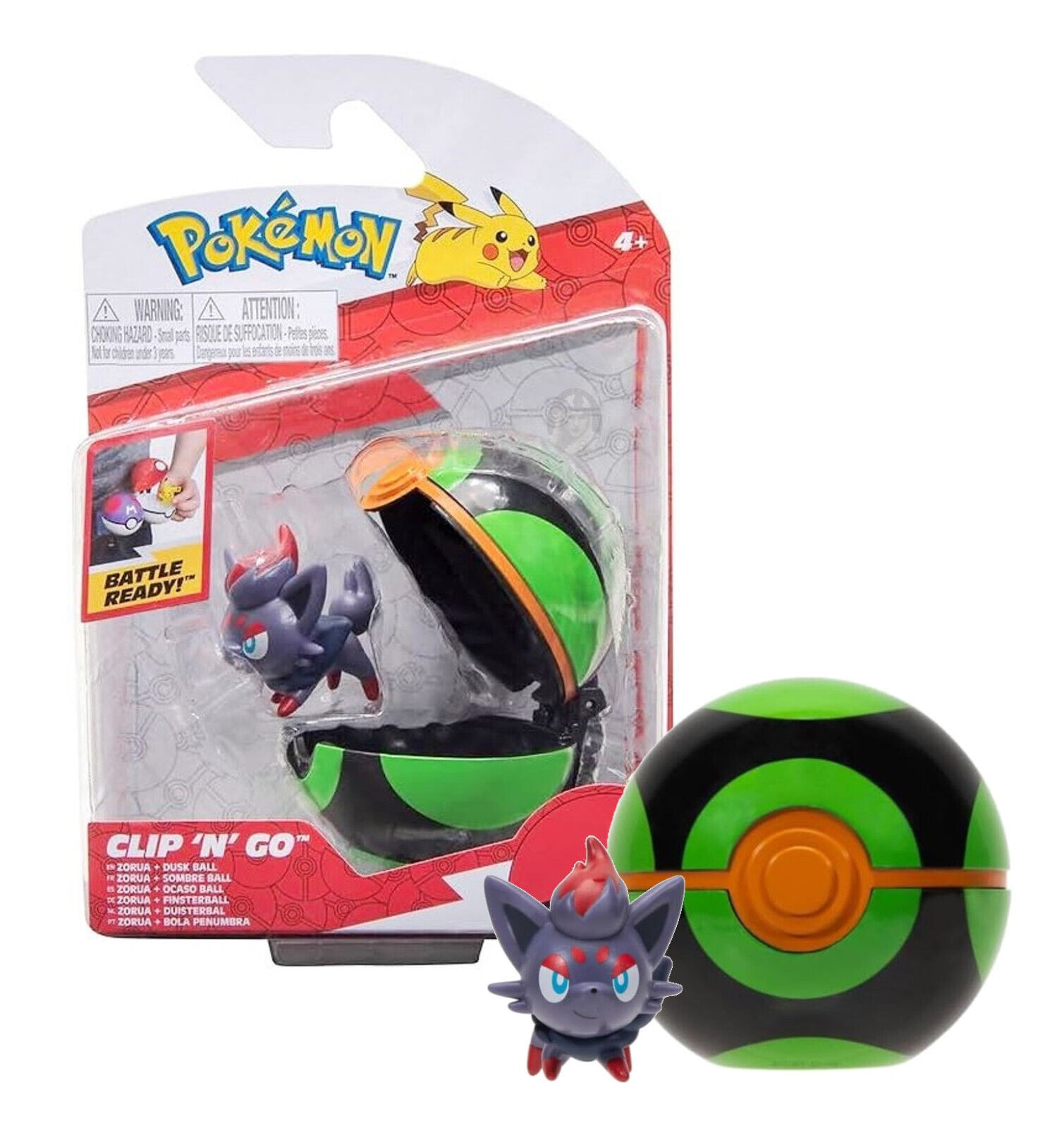 Pokemon Clip 'N' Go Zorua + Dusk Ball New in Package - Action Figures