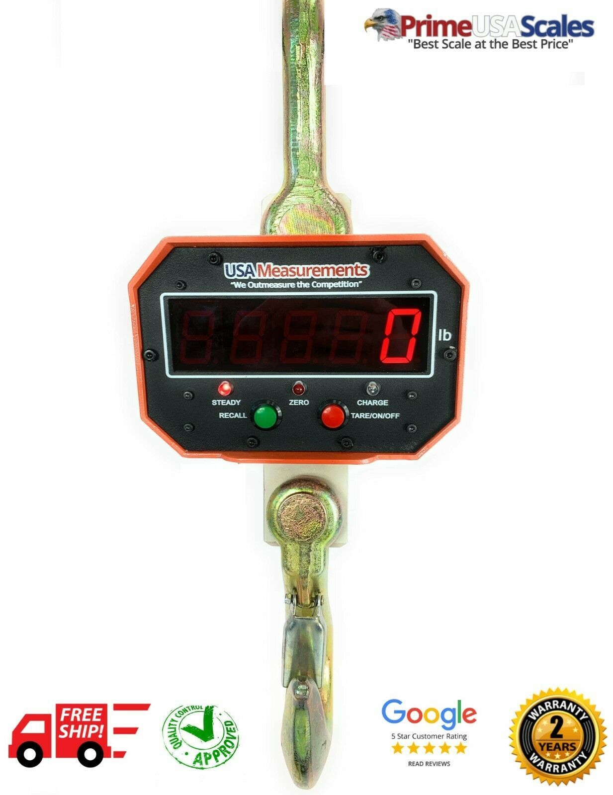 8,000 lb Overhead Hanging Digital Weighing Crane Scale w/ Remote 4 Tons ...