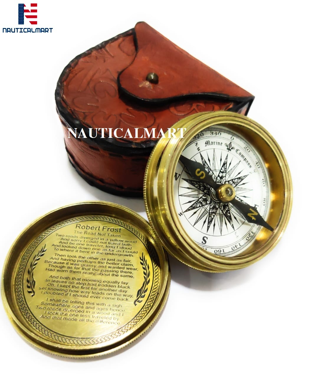 Brass Marine Pocket Compass 1920 Nautical Gifts For Graduation - Compasses
