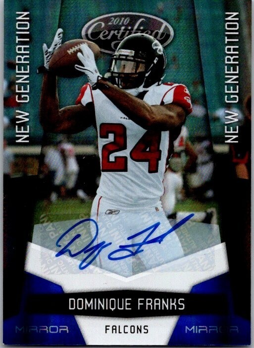 2010 Certified Mirror Blue Signatures Dominique Franks Auto RC Rookie ...