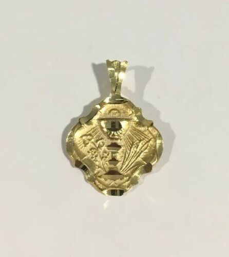 14k Yellow Gold First Holy Communion Pendant - Necklaces & Pendants