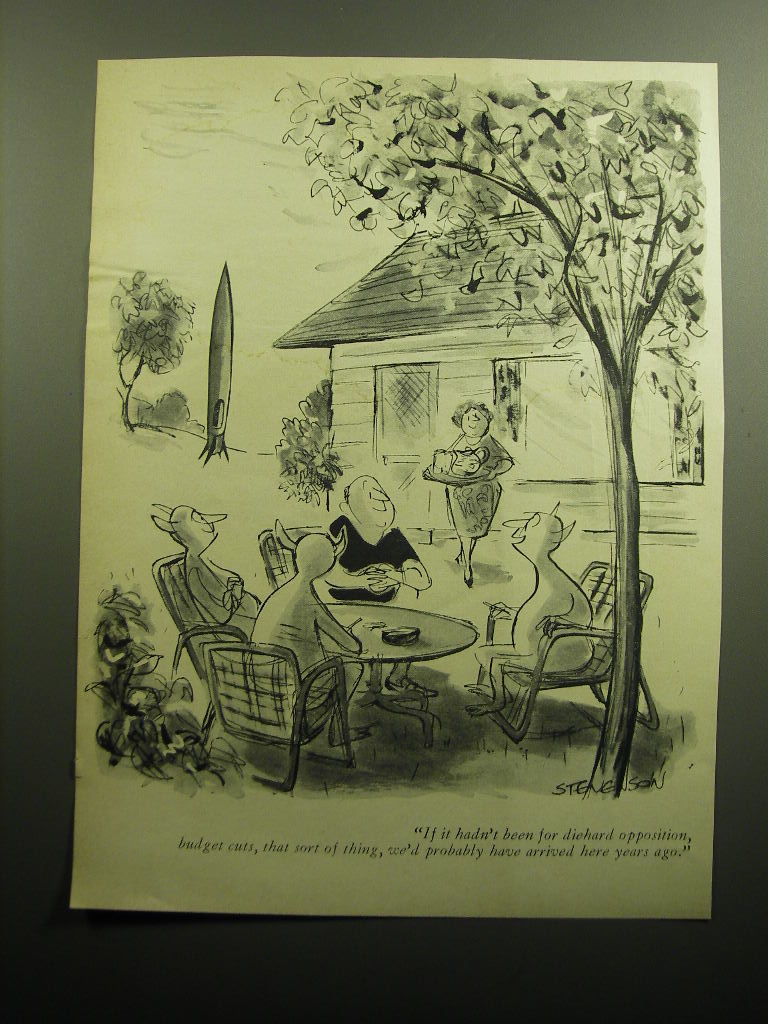 1958 Cartoon by James Stevenson - If it hadn't been for diehard ...