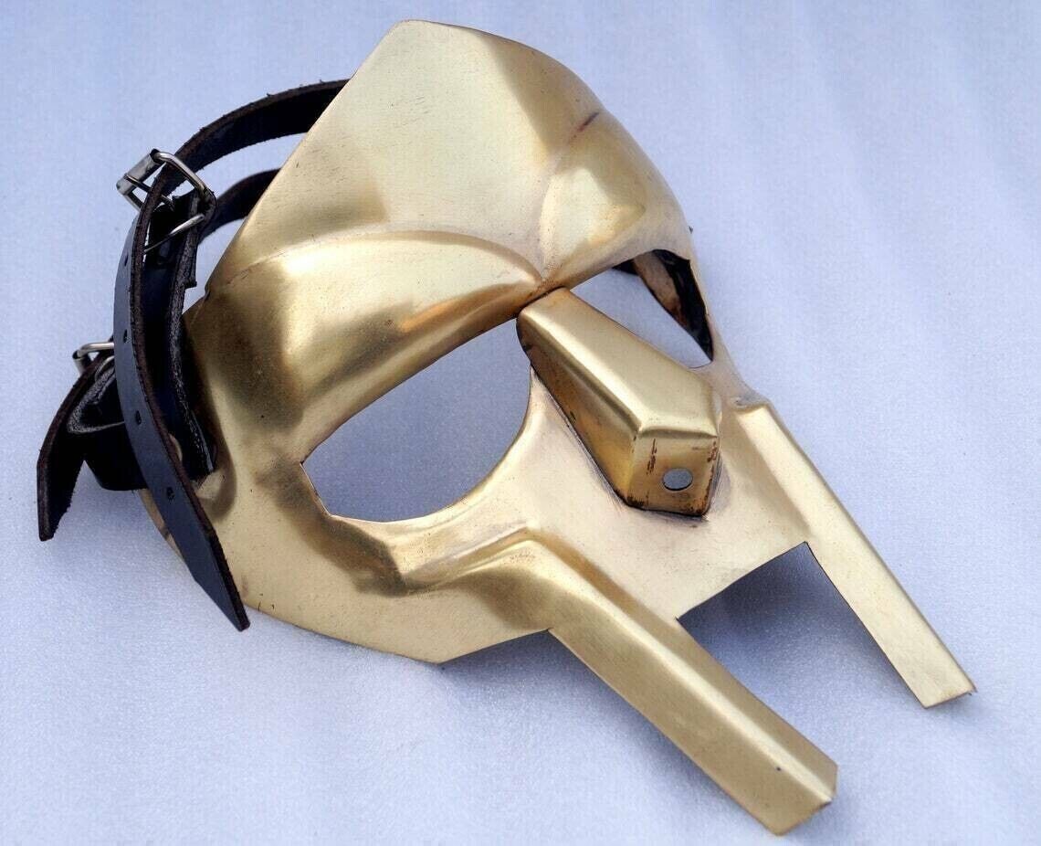Medieval Gladiator MF Doom Face Mask Iron Mask Replica Costume Helmet ...