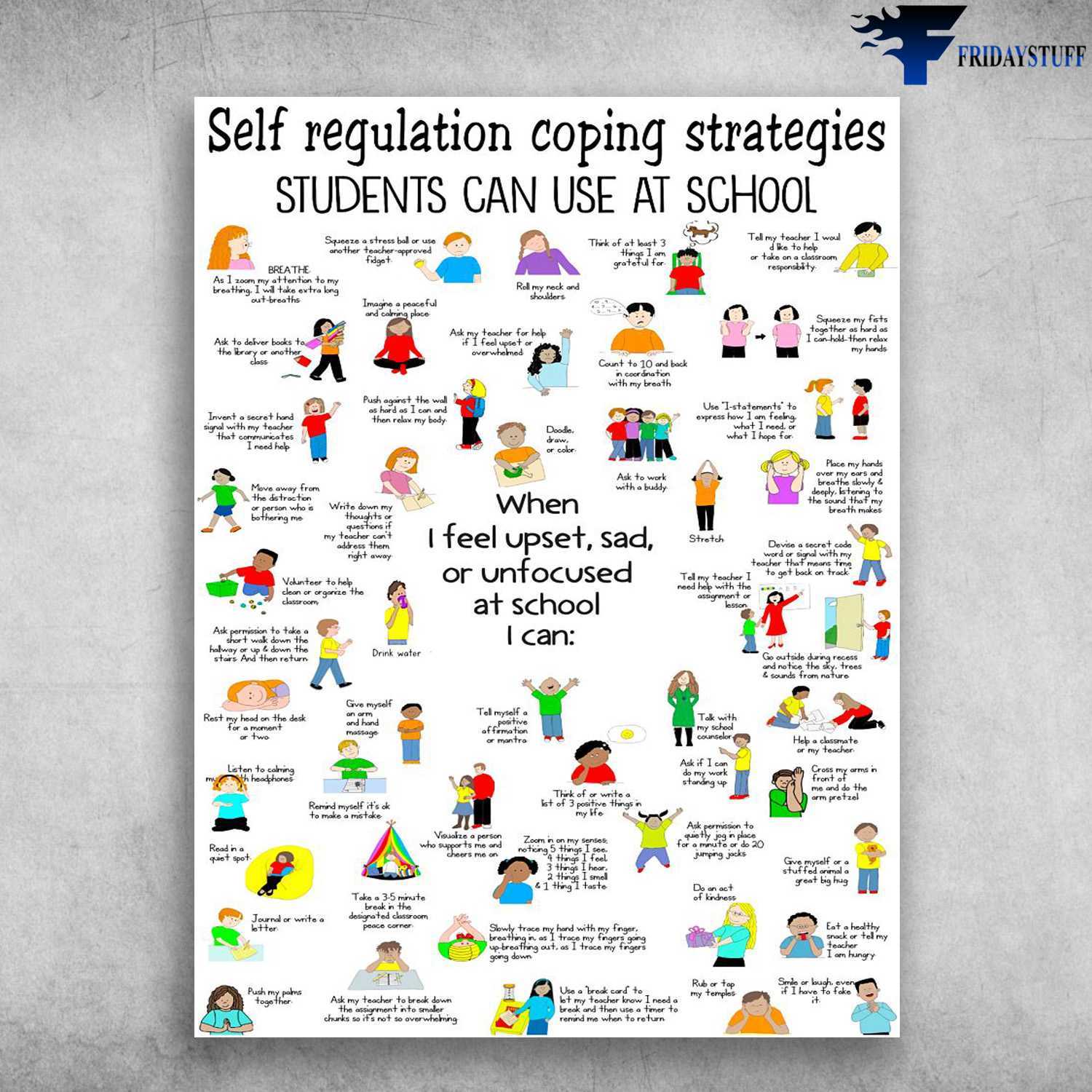School Poster Self Regulation Coping Strategies Students Can Use At ...