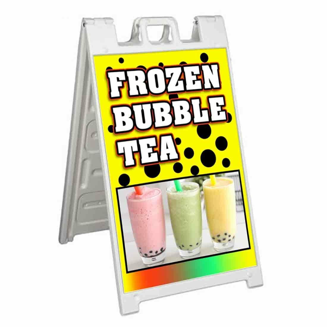 FROZEN BUBBLE TEA Signicade 24x36 Aframe Sidewalk Sign Banner Decal ...