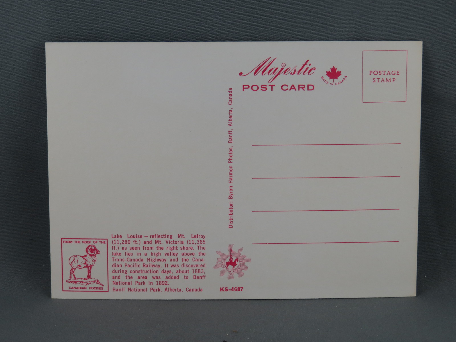 Vintage Postcard - Lake Louise Banff National Park Canada - Byron ...
