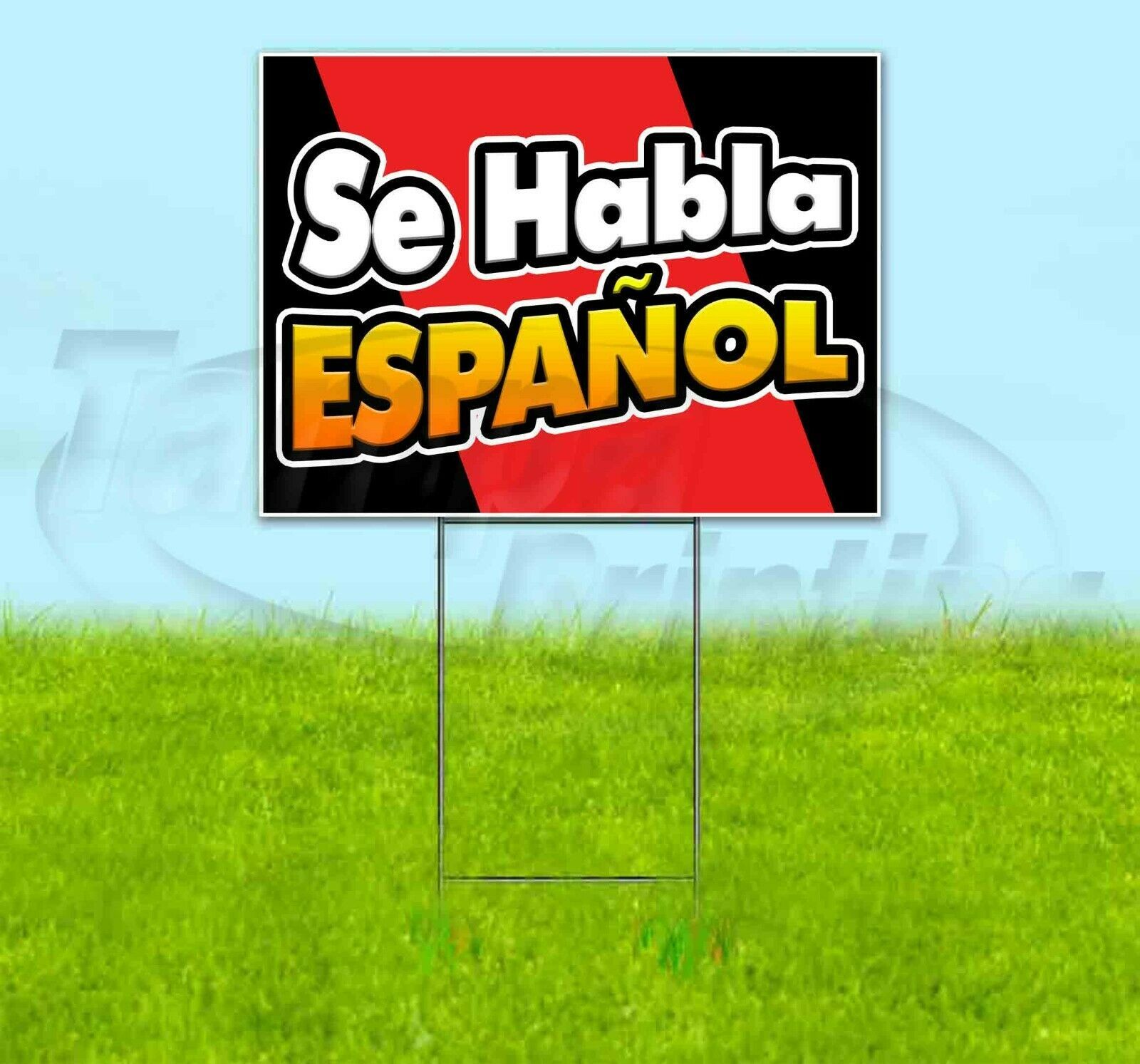 SE HABLA ESPANOL 18x24 Yard Sign WITH STAKE Corrugated Bandit USA ...