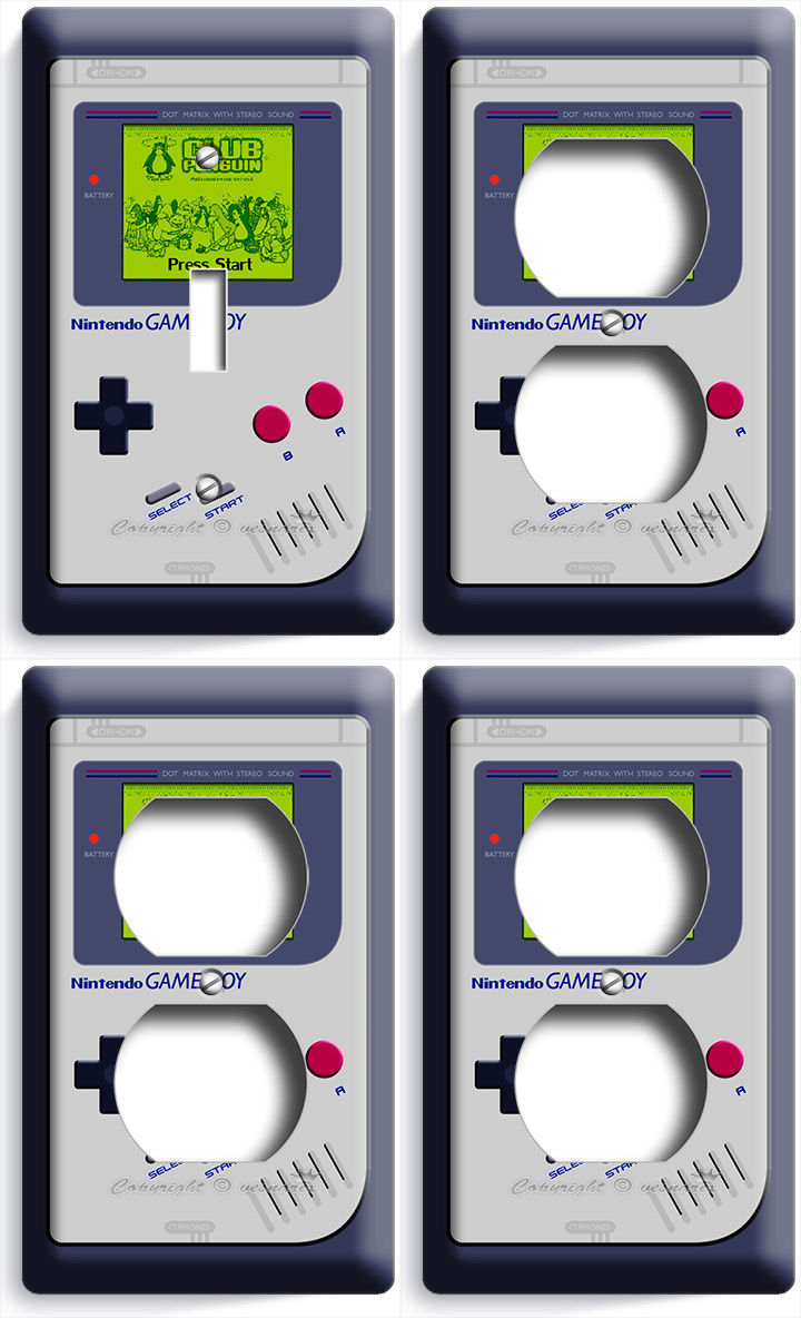 VIDEO GAME BOY CONTROLLER NINTENDO LIGHT SWITCH WALL 3 OUTLET KIDS ...