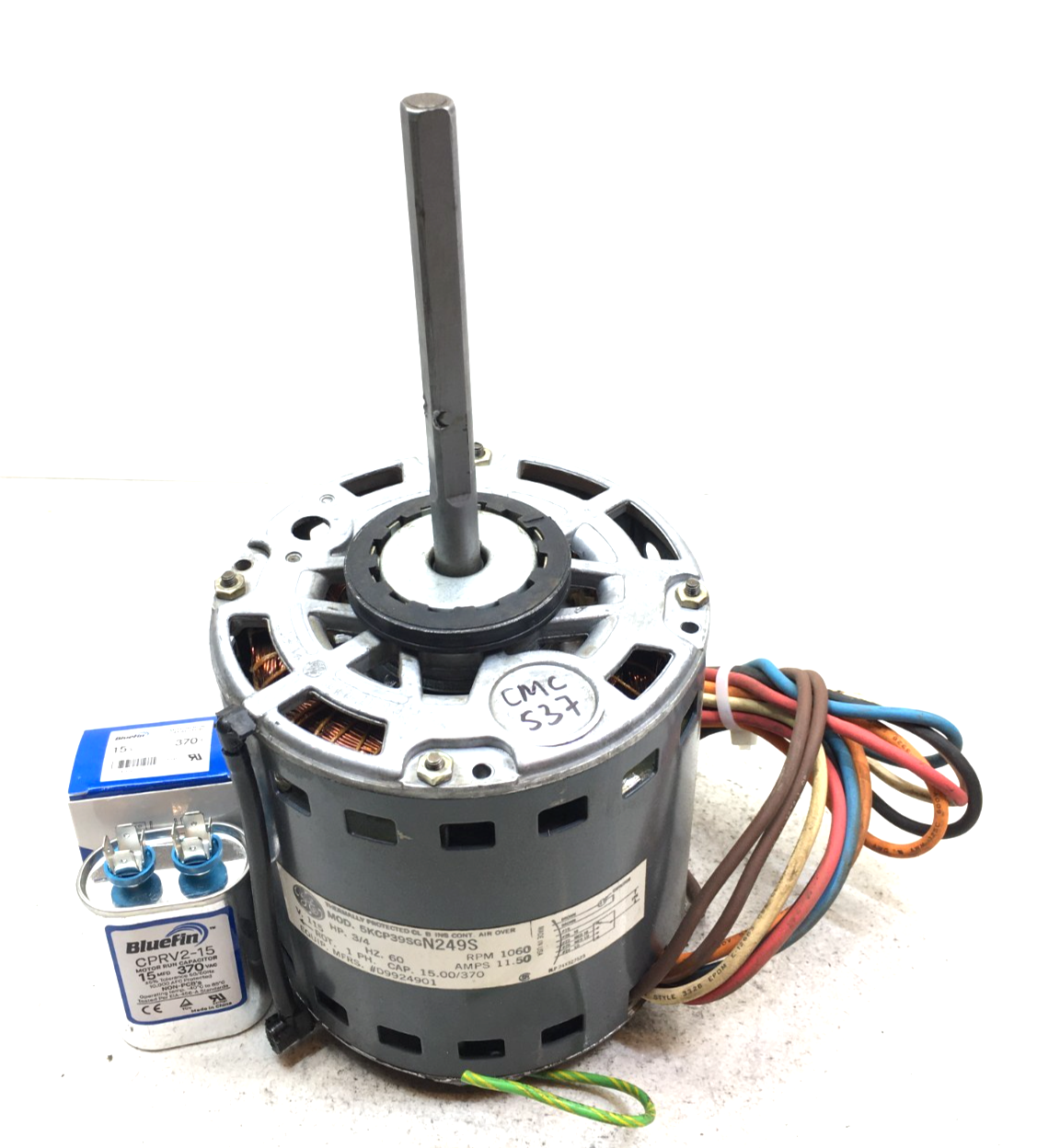GE 5KCP39SGN249S Blower Motor 3/4 HP 115 V 1060 RPM D9924901 used # ...