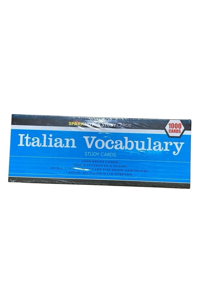 Sparknotes 1000 Italian Vocabulary Study Flash Cards New Aides College ...