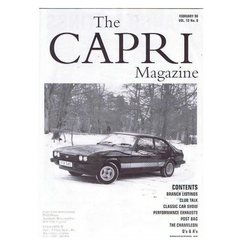The Capri Magazine February'96 mbox2835 Vol.12 No.9 Club Talk - Classic ...