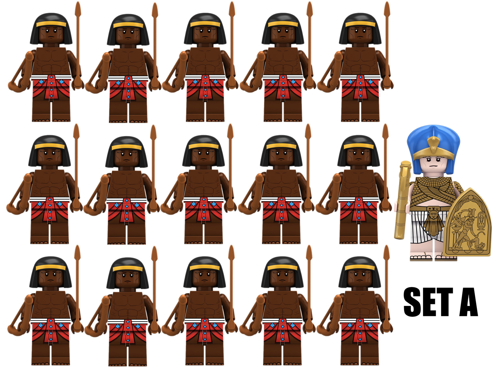 Ancient Egyptian Pharaoh King Tut & Army Soliders Set Collection ...