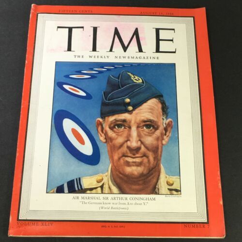 VTG Time Magazine Vol. 44 #7 August 14 1944 - Air Marshal Sir Arthur ...
