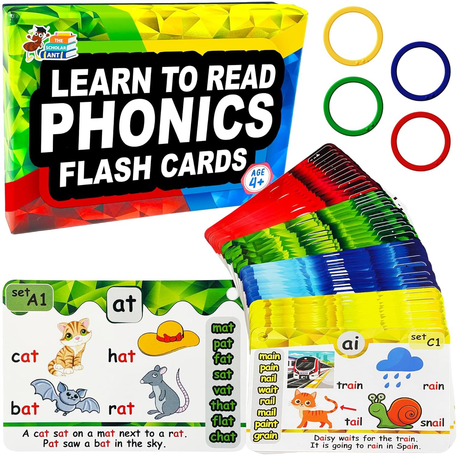 Phonics Flash Cards - Learn To Read In 20 Phonic Stages - Digraphs Cvc ...