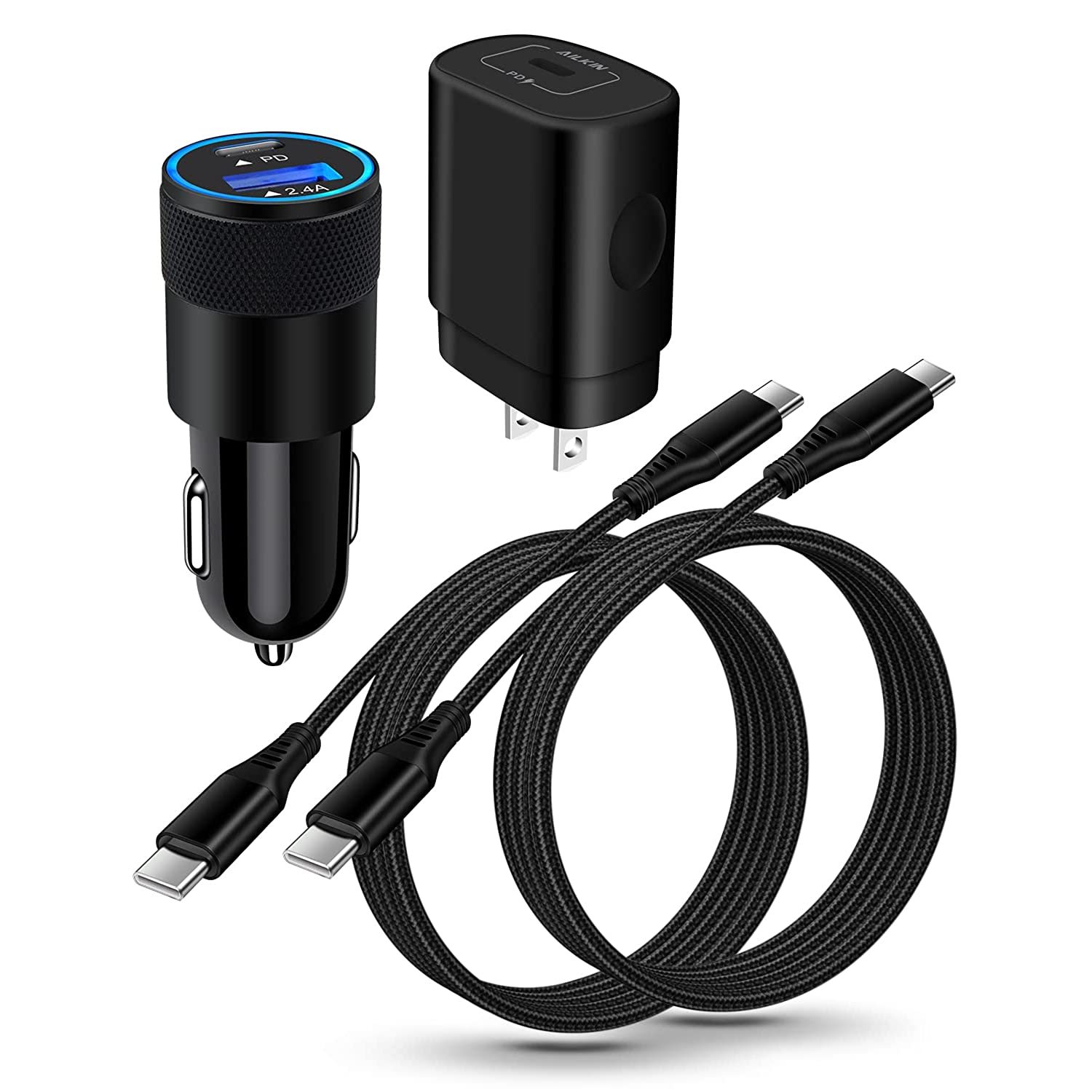 Super Fast Charger Type C Kit, 25W Usb C Wall Block Car Charger For ...