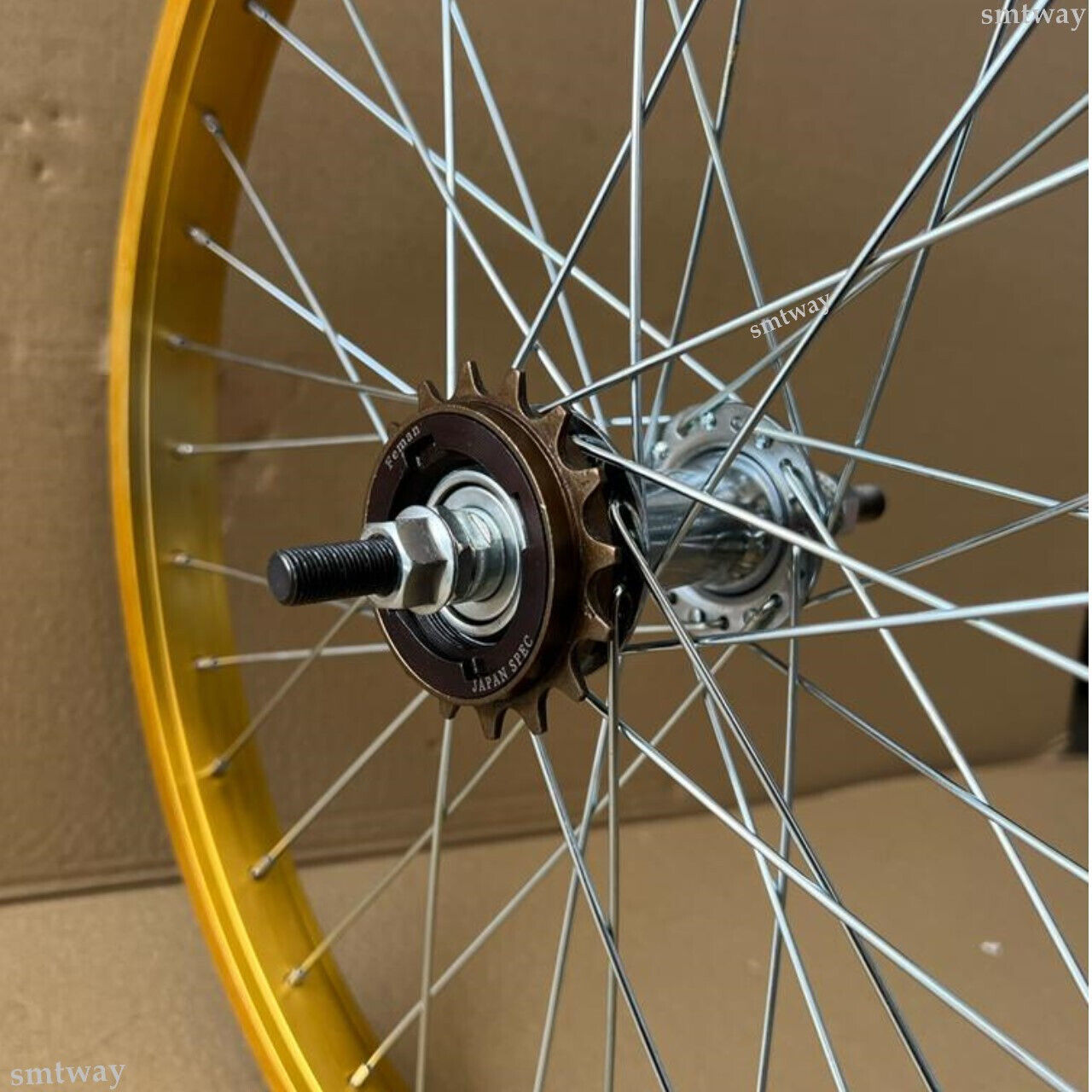 Classic 20" BMX Bike Wheelset GOLD Front and Rear Freewheel 16T Sealed ...