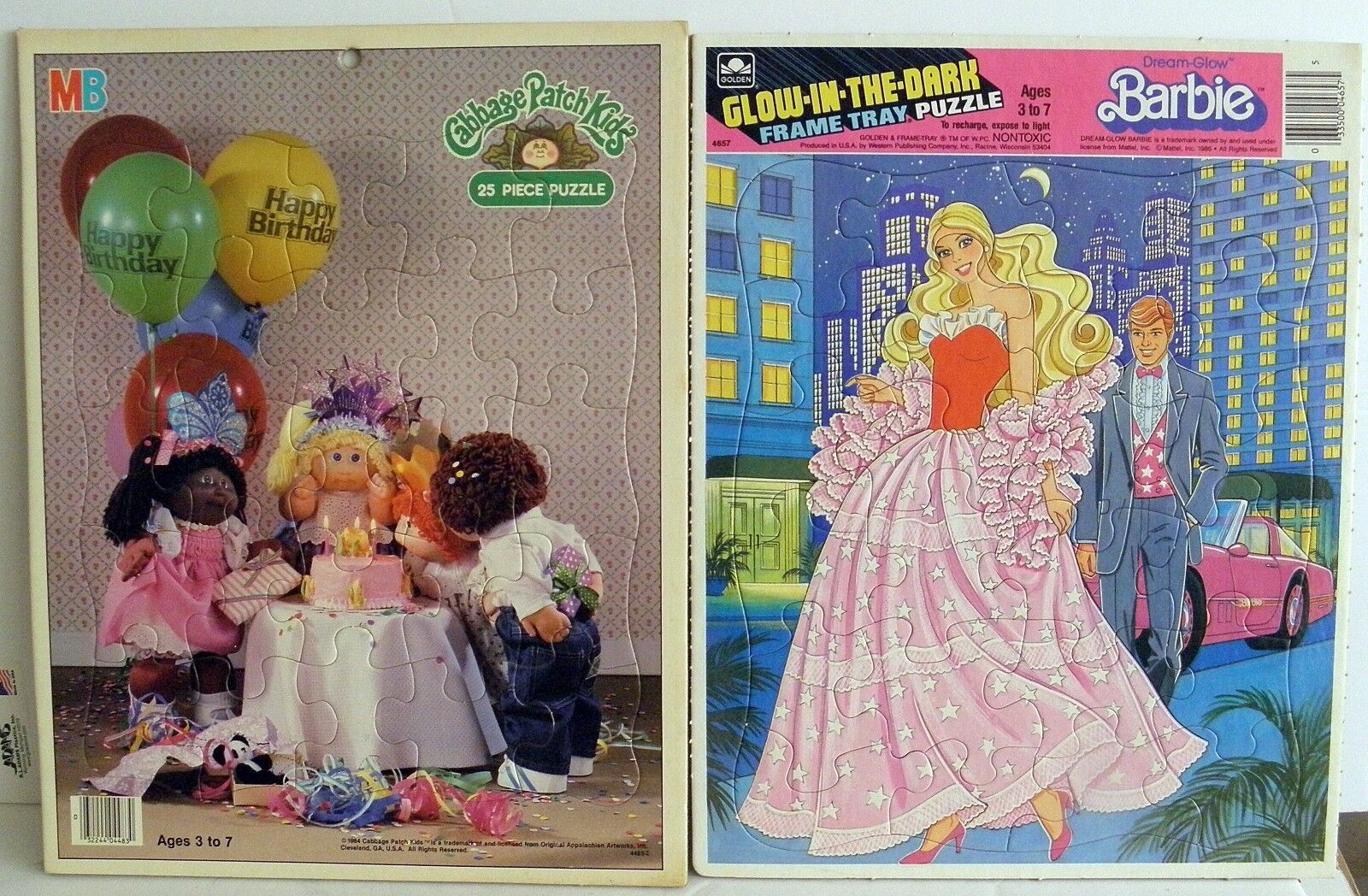 Tray Puzzles Barbie Dream Glo Muppet Babies Cabbage Patch Kids Pre ...