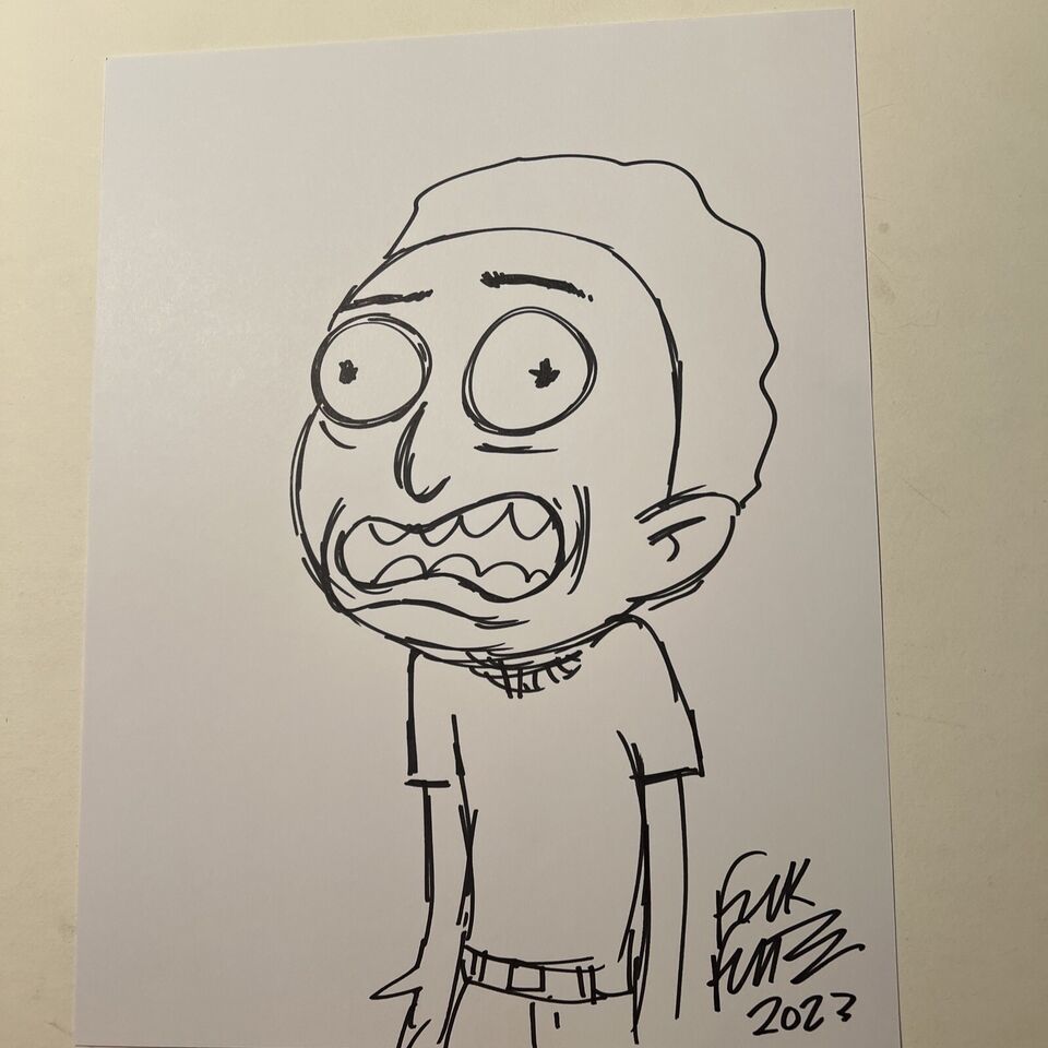Original Art Rick & Morty Morty Smith Original Drawing By Frank Forte ...