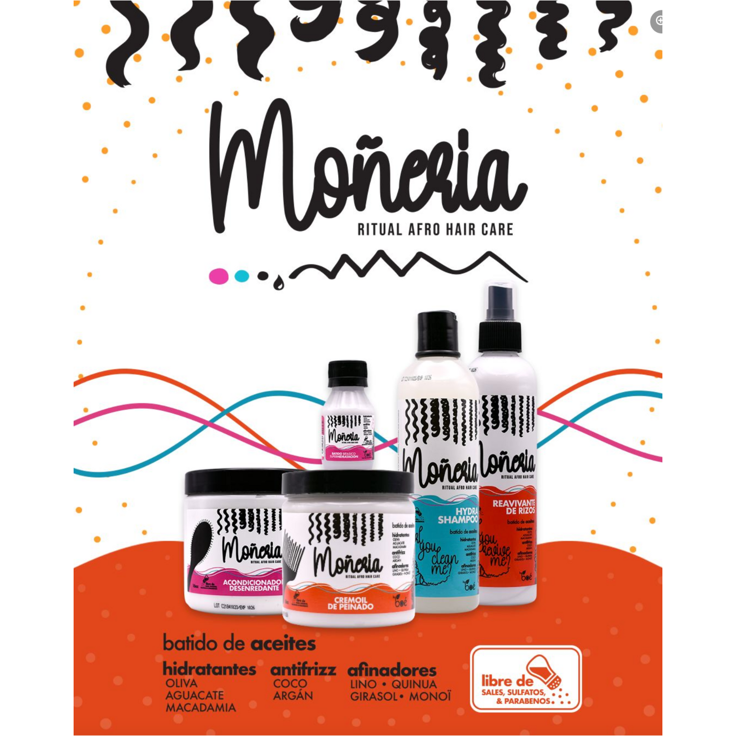 Moñería Hydra Shampoo Para Cabellos Rizados Aceites Batidos 12.5 fl oz ...