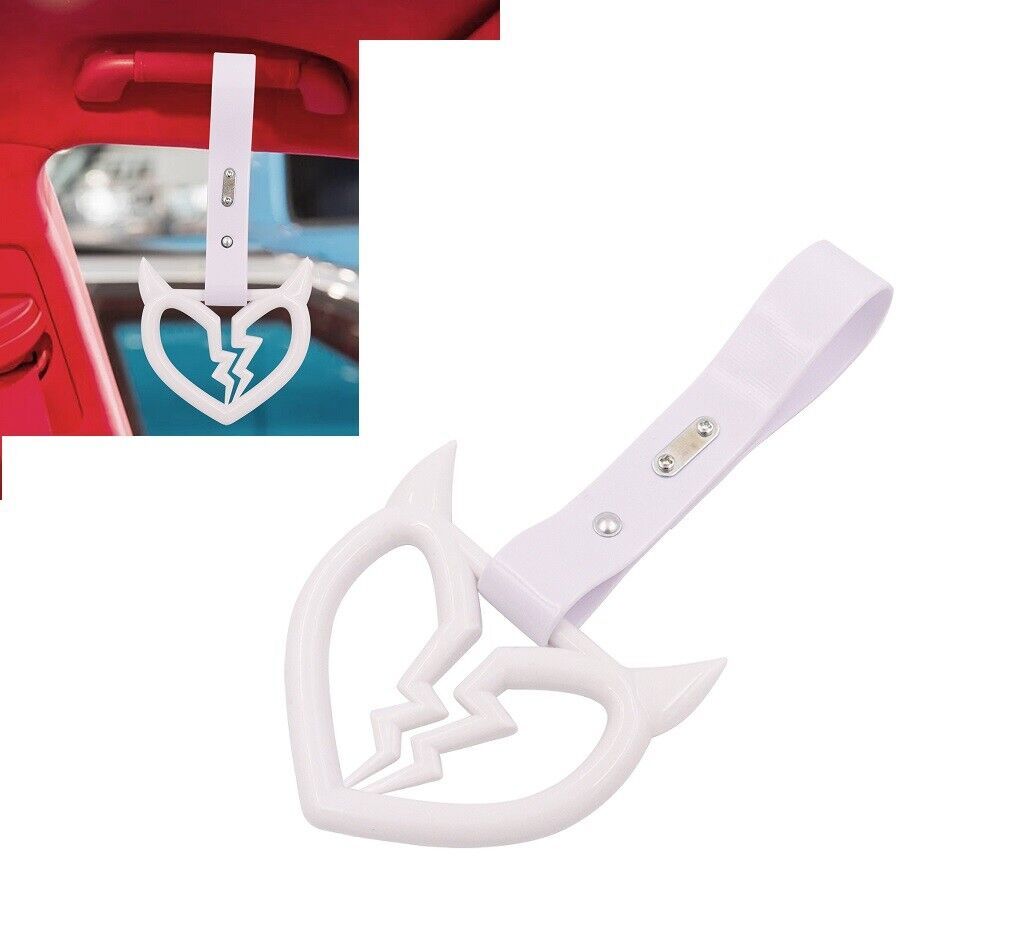 WHITE DEVIL BROKEN HEART JDM TSURIKAWA RING SUBWAY TRAIN BUS HANDLE ...