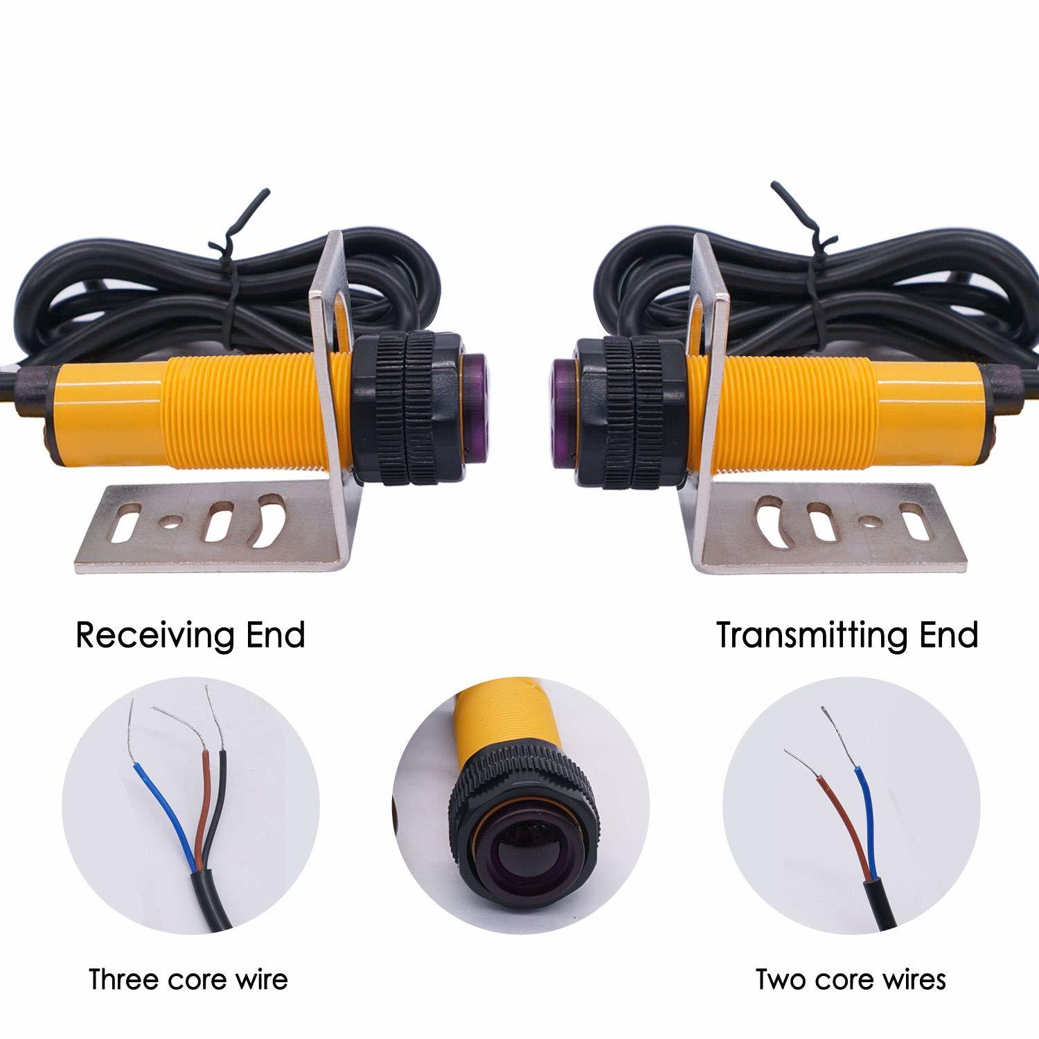 Taiss/ 1 Pair Photoelectric Sensor M18 Infrared Ray Through-Beam, 5Dn1 ...