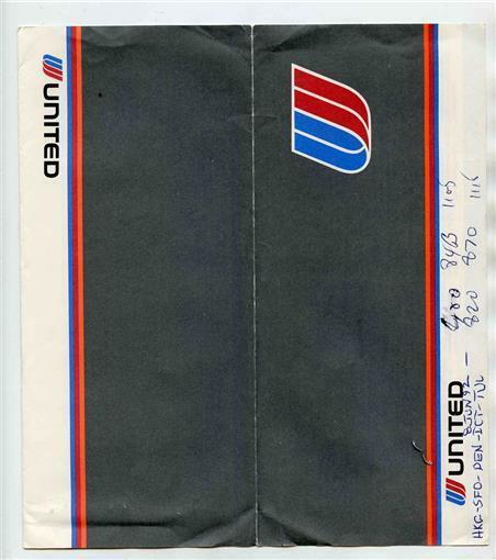 United Airlines Ticket Jacket Ticket 3 Boarding Passes & 2 Claim Checks ...